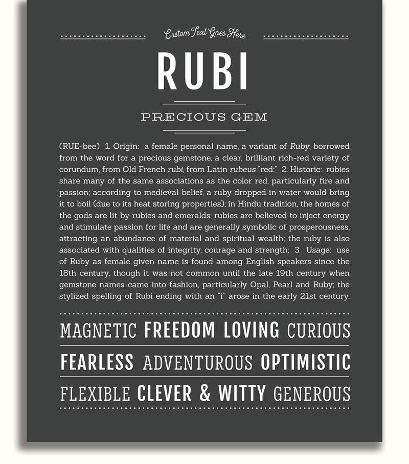 Rubi | Name Art Print – Name Stories