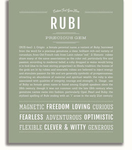 Rubi | Name Art Print – Name Stories