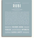 Rubi | Name Art Print – Name Stories