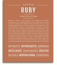 Ruby Personalized Name Meaning Art Prints – Name Stories