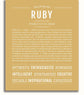 Ruby Personalized Name Meaning Art Prints – Name Stories