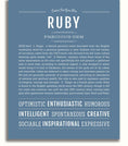 Ruby Personalized Name Meaning Art Prints – Name Stories
