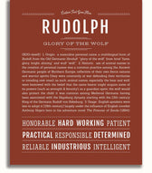 Rudolph Personalized Name Meaning Art Prints – Name Stories