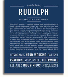 Rudolph | Name Art Print – Name Stories