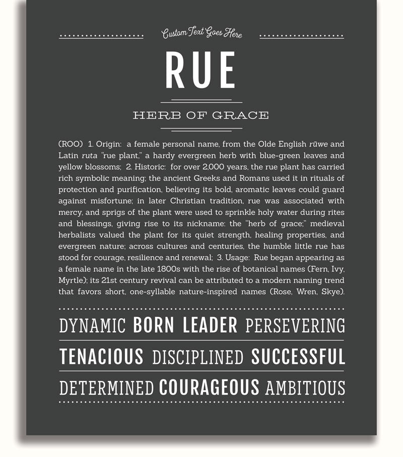 Rue | Name Art Print – Name Stories