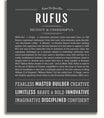 Rufus Personalized Name Meaning Art Prints – Name Stories