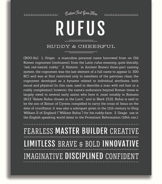 Rufus | Name Art Print – Name Stories