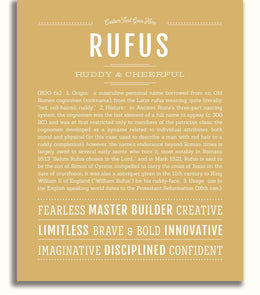 Rufus | Name Art Print – Name Stories