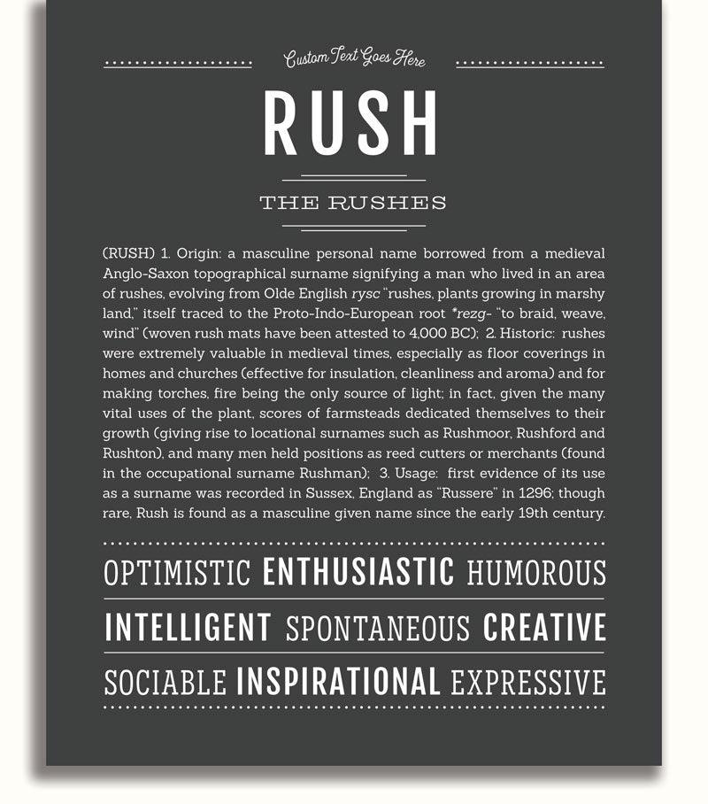 Rush | Name Art Print – Name Stories