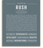 Rush Personalized Name Meaning Art Prints – Name Stories