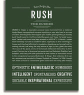 Rush Personalized Name Meaning Art Prints – Name Stories