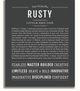 Rusty | Name Art Print – Name Stories