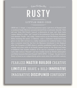 Rusty | Name Art Print – Name Stories