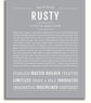 Rusty | Name Art Print – Name Stories
