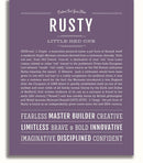 Rusty | Name Art Print – Name Stories