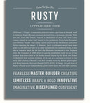 Rusty | Name Art Print – Name Stories