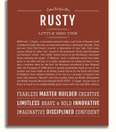 Rusty | Name Art Print – Name Stories