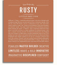 Rusty | Name Art Print – Name Stories