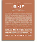 Rusty | Name Art Print – Name Stories