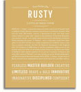 Rusty | Name Art Print – Name Stories