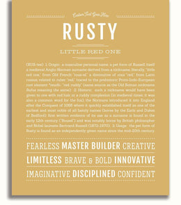 Rusty | Name Art Print – Name Stories