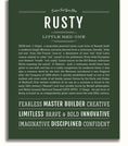 Rusty | Name Art Print – Name Stories