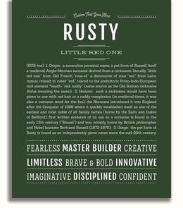 Rusty | Name Art Print – Name Stories
