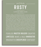 Rusty | Name Art Print – Name Stories