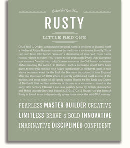 Rusty | Name Art Print – Name Stories