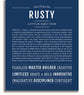 Rusty | Name Art Print – Name Stories