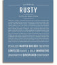 Rusty | Name Art Print – Name Stories