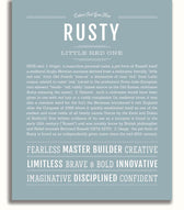 Rusty | Name Art Print – Name Stories