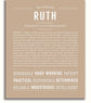 Ruth Personalized Name Meaning Art Prints – Name Stories