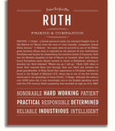 Ruth Personalized Name Meaning Art Prints – Name Stories