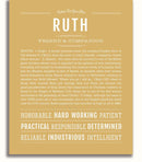 Ruth Personalized Name Meaning Art Prints – Name Stories