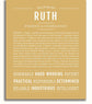 Ruth Personalized Name Meaning Art Prints – Name Stories
