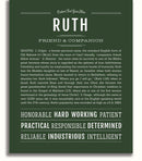 Ruth Personalized Name Meaning Art Prints – Name Stories
