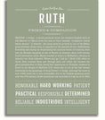 Ruth Personalized Name Meaning Art Prints – Name Stories