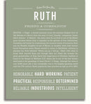 Ruth Personalized Name Meaning Art Prints – Name Stories