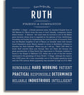 Ruth Personalized Name Meaning Art Prints – Name Stories