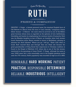 Ruth Personalized Name Meaning Art Prints – Name Stories