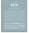 Ruth Personalized Name Meaning Art Prints – Name Stories