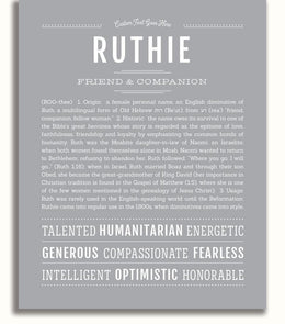 Ruthie | Name Art Print – Name Stories