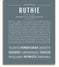 Ruthie Personalized Name Meaning Art Prints – Name Stories