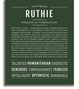 Ruthie | Name Art Print – Name Stories