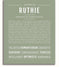 Ruthie Personalized Name Meaning Art Prints – Name Stories