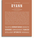 Ryann | Name Art Print – Name Stories