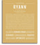 Ryann | Name Art Print – Name Stories