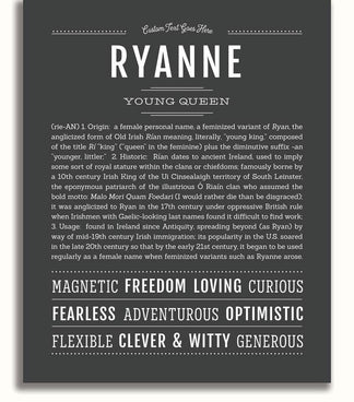 Ryanne | Name Art Print – Name Stories