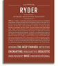 Ryder Personalized Name Meaning Art Prints – Name Stories